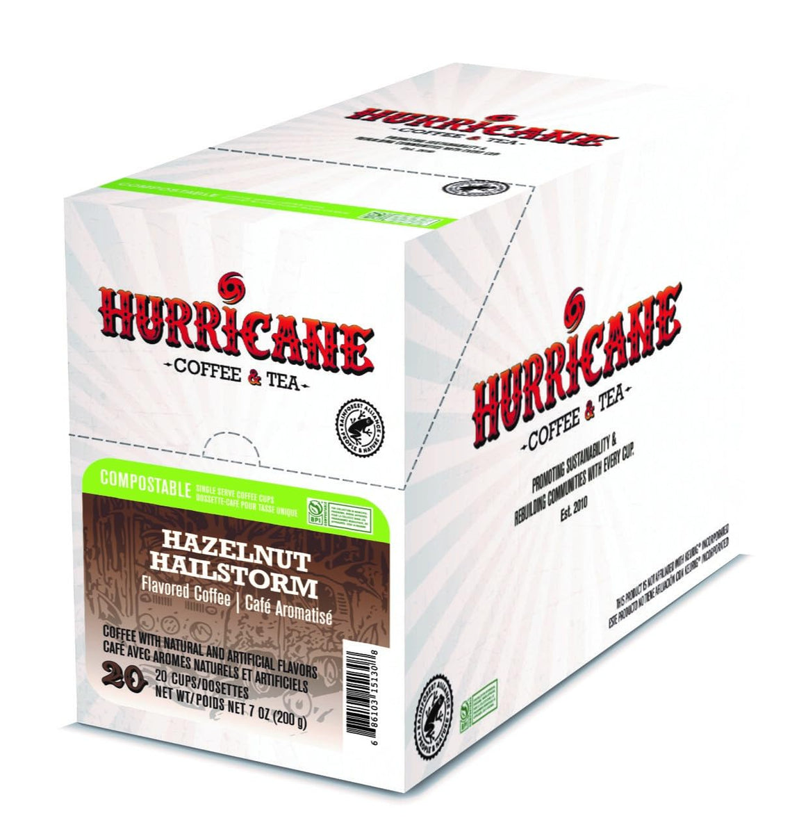 Hurricane Coffee - Hazelnut Hailstorm BPI CC 20 Pack – Coffee Stiles