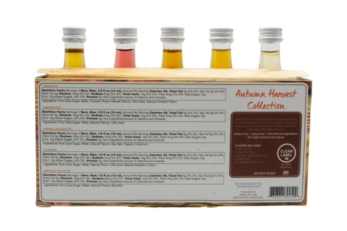 Monin® - Autumn Harvest Sampler Syrup Pack 5 x 50ml – Coffee Stiles