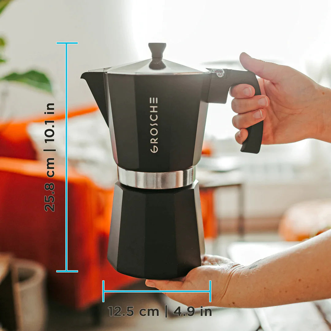 Grosche - Milano Black Stovetop 12 Cup Espresso Maker – Coffee Stiles