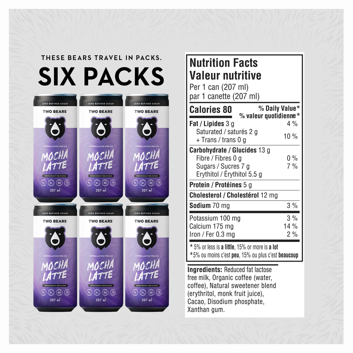 TWO BEARS - Lactose Free Dairy Mocha Flavoured Latte Coffee – Coffee Stiles